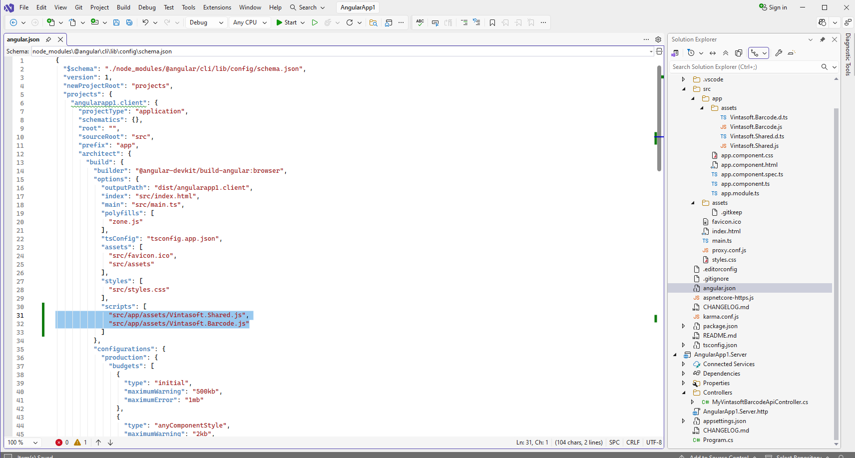 Generate barcode image in "Angular and ASP.NET Core" application