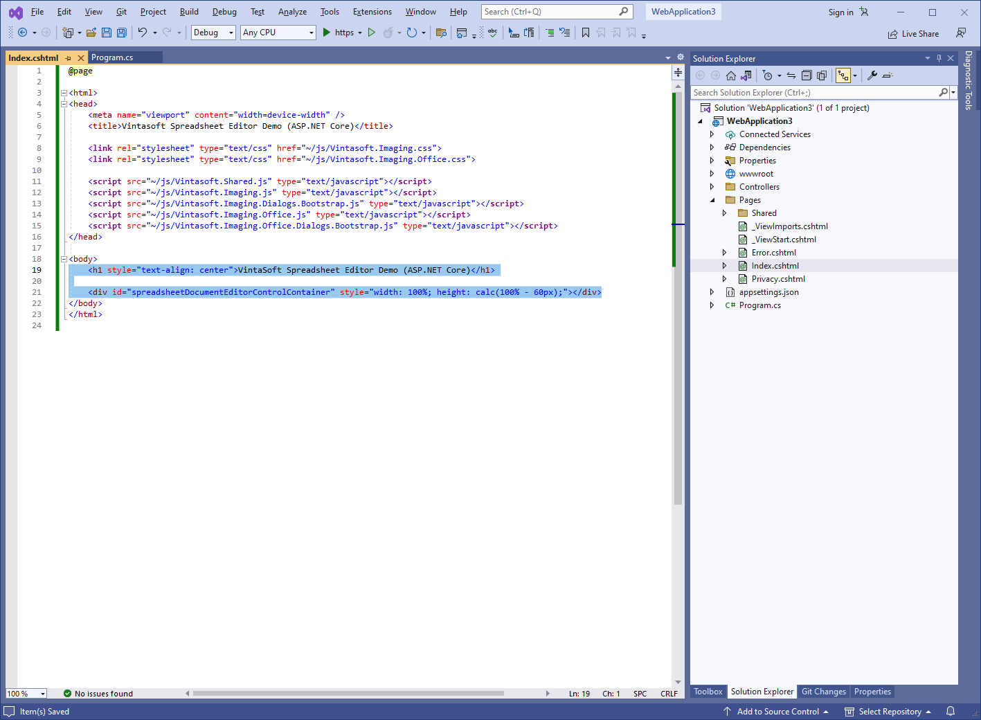 Add Web Spreadsheet Document Editor To An Aspnet Core Application