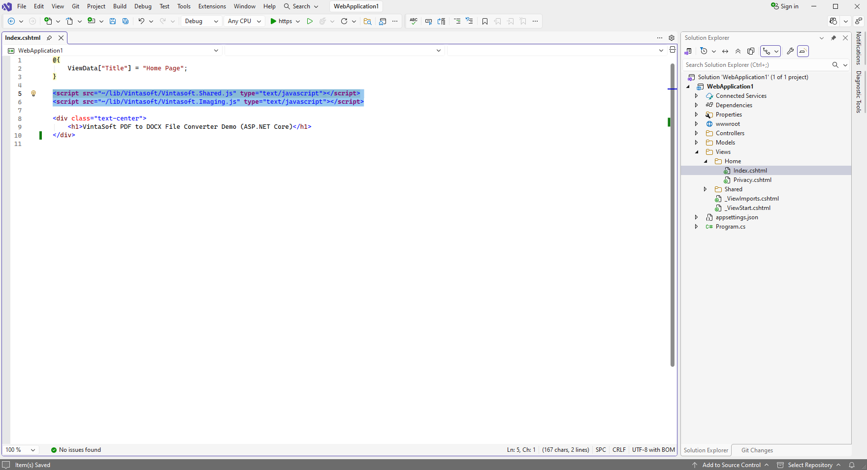 Convert PDF file to DOCX file in an "ASP.NET Core Web App (Model-View ...