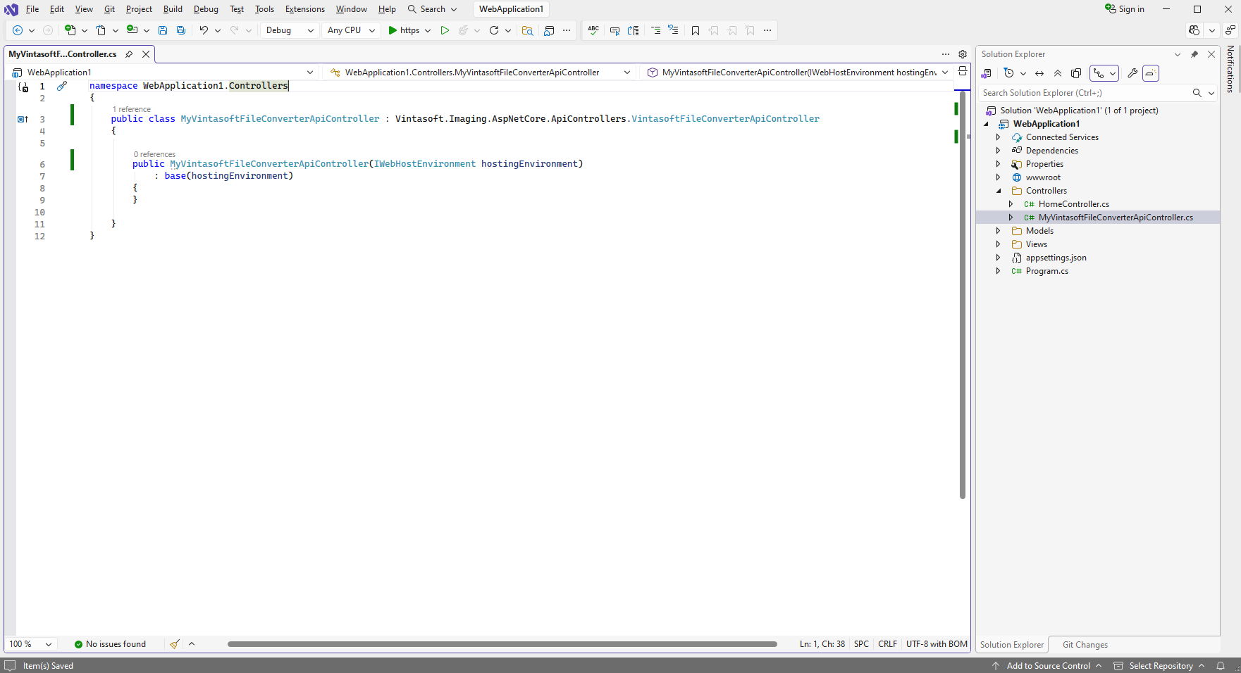 Convert PDF file to DOCX file in an "ASP.NET Core Web App (Model-View ...