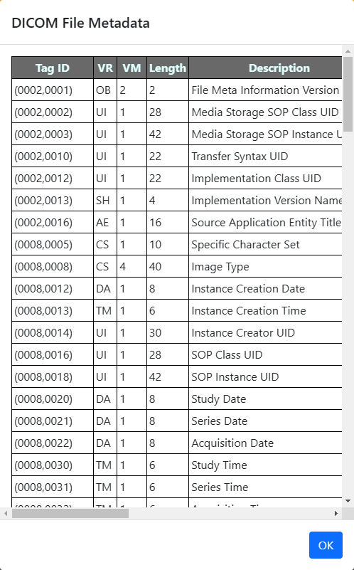 "Standard" dialogs, which are used in Web DICOM Viewer UI
